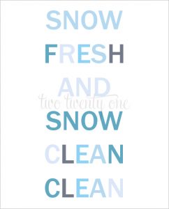 Snow Fresh, Snow Clean Printable