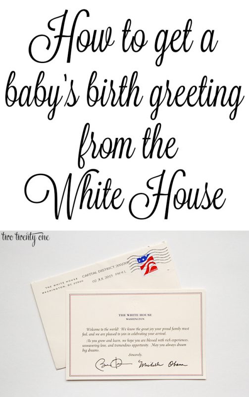 How to Get a White House Baby's Birth Greeting