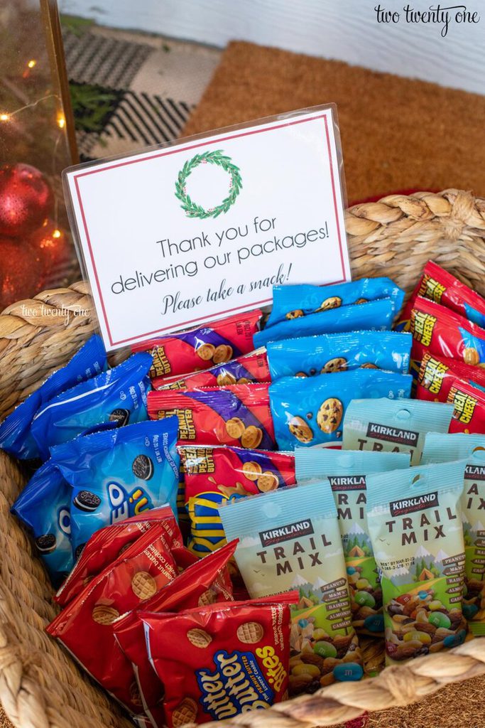 Delivery Driver Snack Basket + Free Thank You Sign